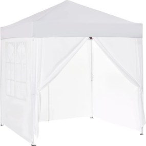 Outsunny Pavilon 2x2m Vodotěsný, Skládací Pavilon s 4 Bočními Stěnami, Okna s Odtokovými Otvory, Skládací Party Stan UV 30+, Zahradní Altán s Přenosno