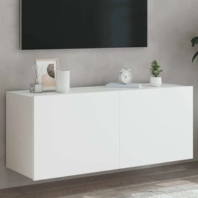 vidaXL Nástěnná TV skříňka s LED osvětlením 100x35x41 cm [837325] Barva: Bílá