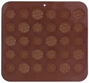 Forma silikon čokoláda kytičky 30 hnědá