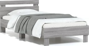vidaXL Rám postele s čelem a LED osvětlením 75 x 190 cm [838756] Barva: šedá sonoma