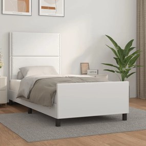 Rám postele s čelem bílý 100x200 cm umělá kůže 3125495