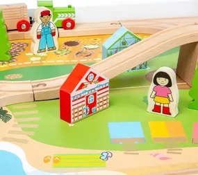 Bigjigs Rail Dřevěná vláčkodráha a stůl / od 3 let