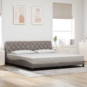Rám postele bez matrace taupe 200 x 200 cm textil 3310626