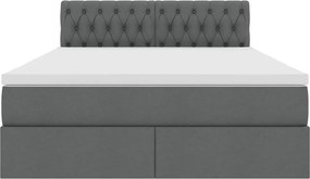 Postel s úložným prostorem a matrací Tmavě šedá 140 x 190 cm 3370570