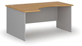 Ergonomický kancelářský pracovní stůl PRIMO GRAY, 1600 x 1200 mm, levý, šedá/buk