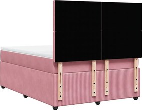 Box spring postel s matrací růžová 140x190 cm samet 3292351