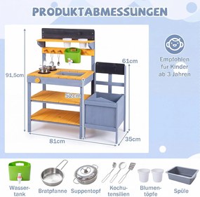 Costway Bahenní kuchyňka dětská venkovní kuchyňka na hraní