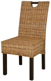 Jídelní židle 2 ks ratan kubu a mangovníkové dřevo,  243638