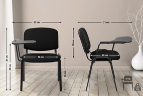 Židle Ken XL s skládací stůl látka – černá