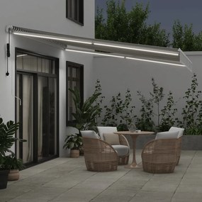Automatická zatahovací markýza s LED antracit a bílá 400x350 cm 3215795