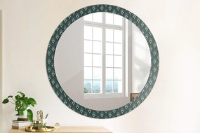 Kulaté dekorativní zrcadlo Květinový vzor fi 100 cm