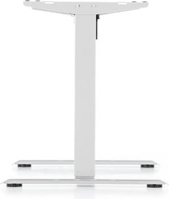 Výškově nastavitelný stůl OfficeTech A, 120 x 80 cm, bílá podnož, buk