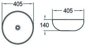 Mexen LUCA UMYVADLO, 40x40 CM, BÍLÁ, 21164000