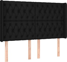 Box spring postel s matrací a LED černá 160x200 cm textil 3139127
