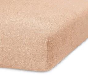 Froté prostěradlo s gumou AmeliaHome Ruby tmavě béžové