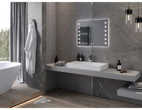 Mexen Ner, LED koupelnové zrcadlo s podsvícením 80x60 cm, 6000K, ochrana proti zamlžování, 9809-080-060-611-00