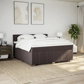 Box spring postel s matrací tmavě hnědá 180x200 cm textil 3289464