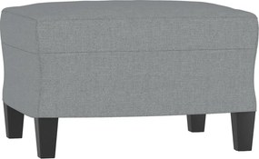 Křeslo s podnožkou světle šedé 60 cm textil 3201081