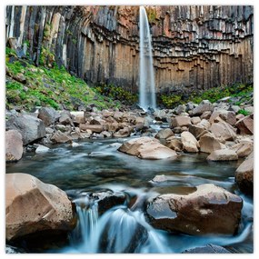 Obraz - Vodopád Svartifoss, Island (30x30 cm)