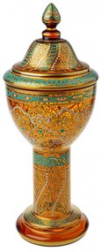 Pohár/dóza, Egermann, Amber, 40 cm