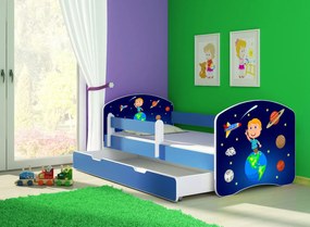 Dětská postel - Vesmír 2 160x80 cm + šuplík modrá