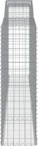 Klenuté gabionové koše 2 ks 400x50x160/180cm pozinkované železo 3147035