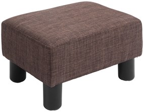 HOMCOM taburet otoman do 100 kg nosnost obdélníkový čalouněný taburet do obývacího pokoje hnědý 40 x 30 x 24 cm | Aosom.de