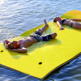 Costway Plovoucí koberec plovoucí podložka vodní lehátko žlutá/modro, žluť