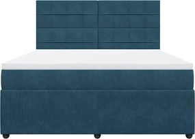 Box spring postel s matrací modrá 180 x 200 cm samet 3294710