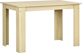 HOMCOM jídelní stůl pro 4-6 osob, obdélníkový, moderní styl, nosnost 50 kg, 120 cm D x 69 cm Š x 75 cm V, dub | Aosom
