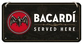 Postershop Závěsná cedule: Bacardi Served Here- 20x10 cm