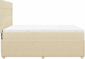 Box spring postel s matrací krémová 140x190 cm textil 3292056