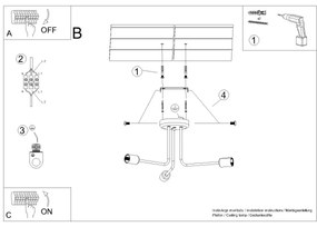 Sollux SL.1450 - Lustr na tyči NORAH 3xE27/15W/230V černá