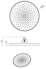 Sapho Hlavová sprcha, průměr 220mm, ABS/chrom SK852