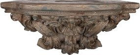 Hnědá nástěnná dekorační police s ornamenty Solangée - 60*23*30 cm