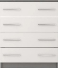 IDZ Komoda OMEGA II 4S 02, 80 cm Bílá/Grafit