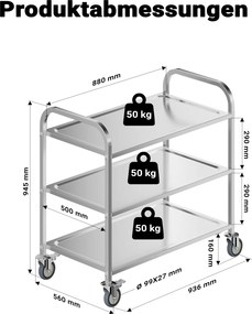 Servírovací vozík XPOtool – 150 kg (61906)