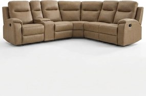 Sedací souprava MALAGA | 248x276 cm | UNIVERZÁLNÍ levá i pravá | s FUNKCÍ RELAX | hnědá látka  | EXTRA POHODLNÉ