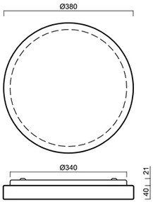 Osmont CAR67688 Carina 1, moderní stropní/nastěnné svítidlo, 26W LED 4000K, Ø37,5cm, IP44