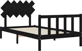 vidaXL Rám postele s čelem 100 x 200 cm masivní dřevo [3193459] Barva: Bílá