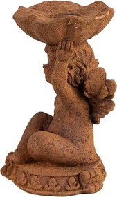 Svícen dekorativní rezavá figurka anděl - 7*7*12 cm