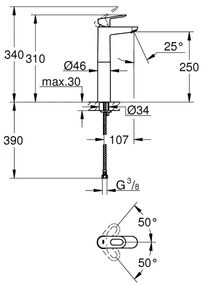 GROHE 23764000 - Umyvadlová baterie BAULOOP DN 15 lesklý chrom