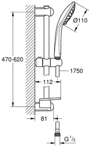 GROHE 27230001 - Sprchová souprava EUPHORIA 110 Duo 600 mm lesklý chrom