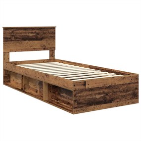 Rám postele s čelo Staré dřevo 75 x 190 cm Kompozitní dřevo 3407947