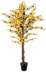 Umělá květina - Zlatnice se 4 kmeny žlutá, 150 cm