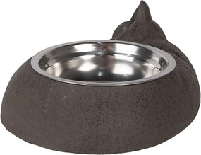 Miska pro kočky ve stojanu hnědé spící kočky - 32*23*10 cm / 325 ml