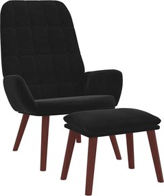 Relaxační křeslo s podnožkou černé samet 3315144