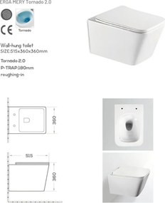 Závěsný set GEBERIT Duofix Basic+ WC mísa Erga Mery+ 51x36 cm + WC sedátko, bílá, GEBERIT-MERY-TO2-WH-SET