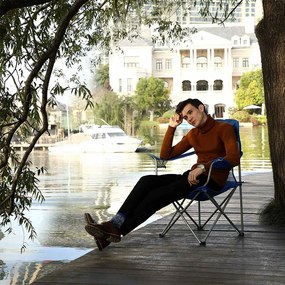 Kempingové židle NOMAD, set 2 ks, modrá SongmicsHome