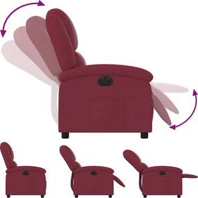 Elektrické polohovací křeslo vínové textil 3204143